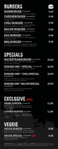 Menu | Burger One