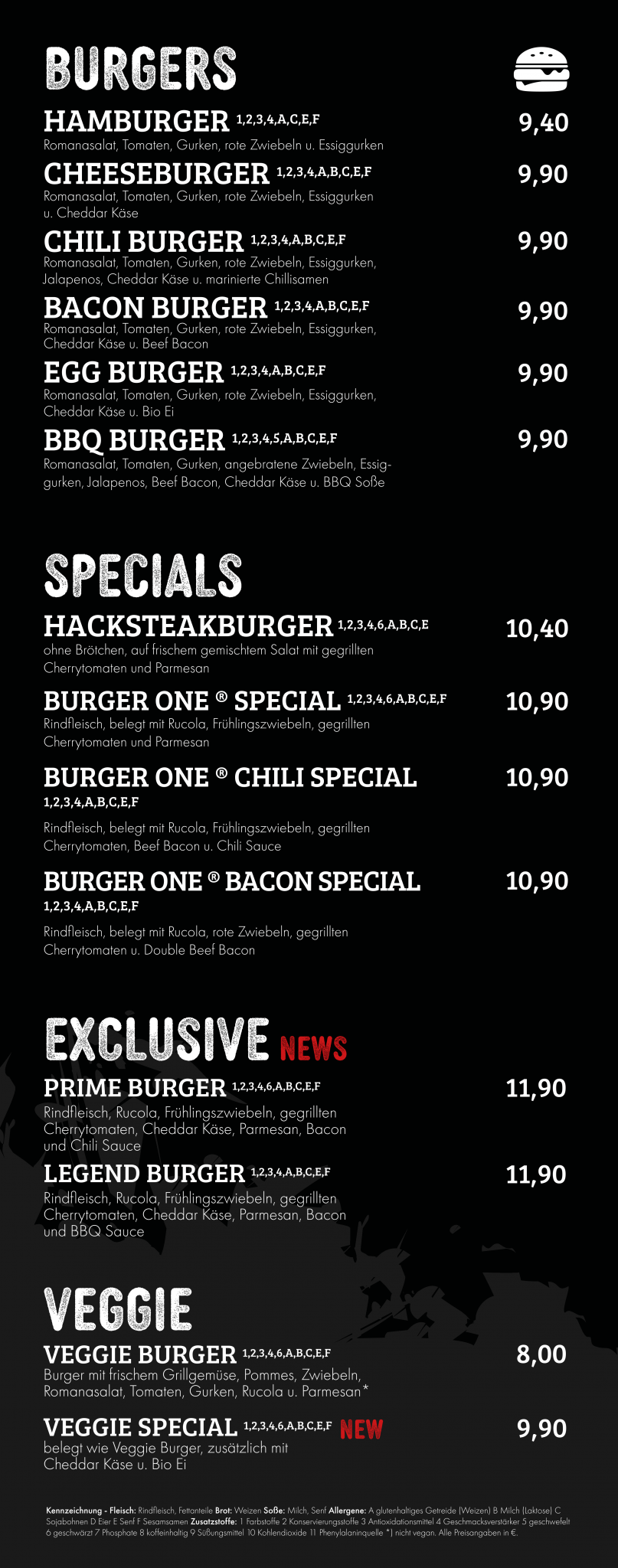 Menu | Burger One