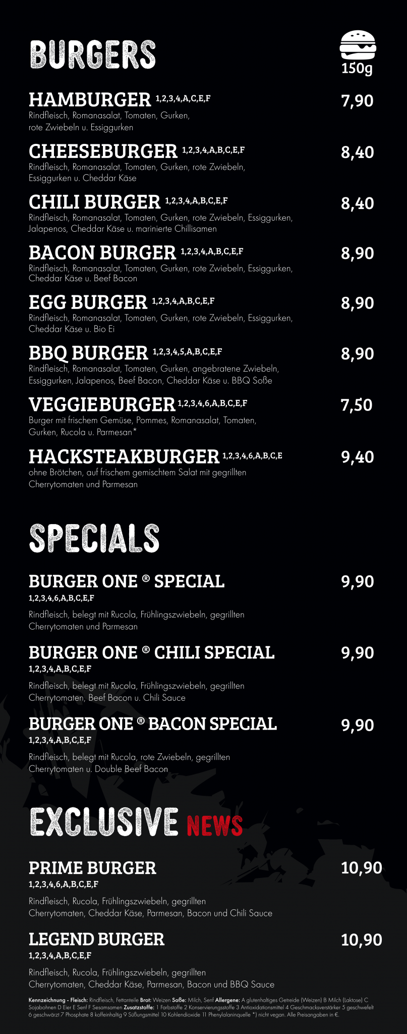 Menu | Burger One